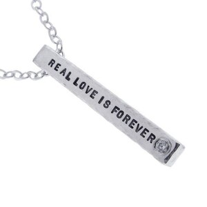 Solid Silver Bar Pendant, Bar Necklace, Bar Necklace With Stone, Name ...