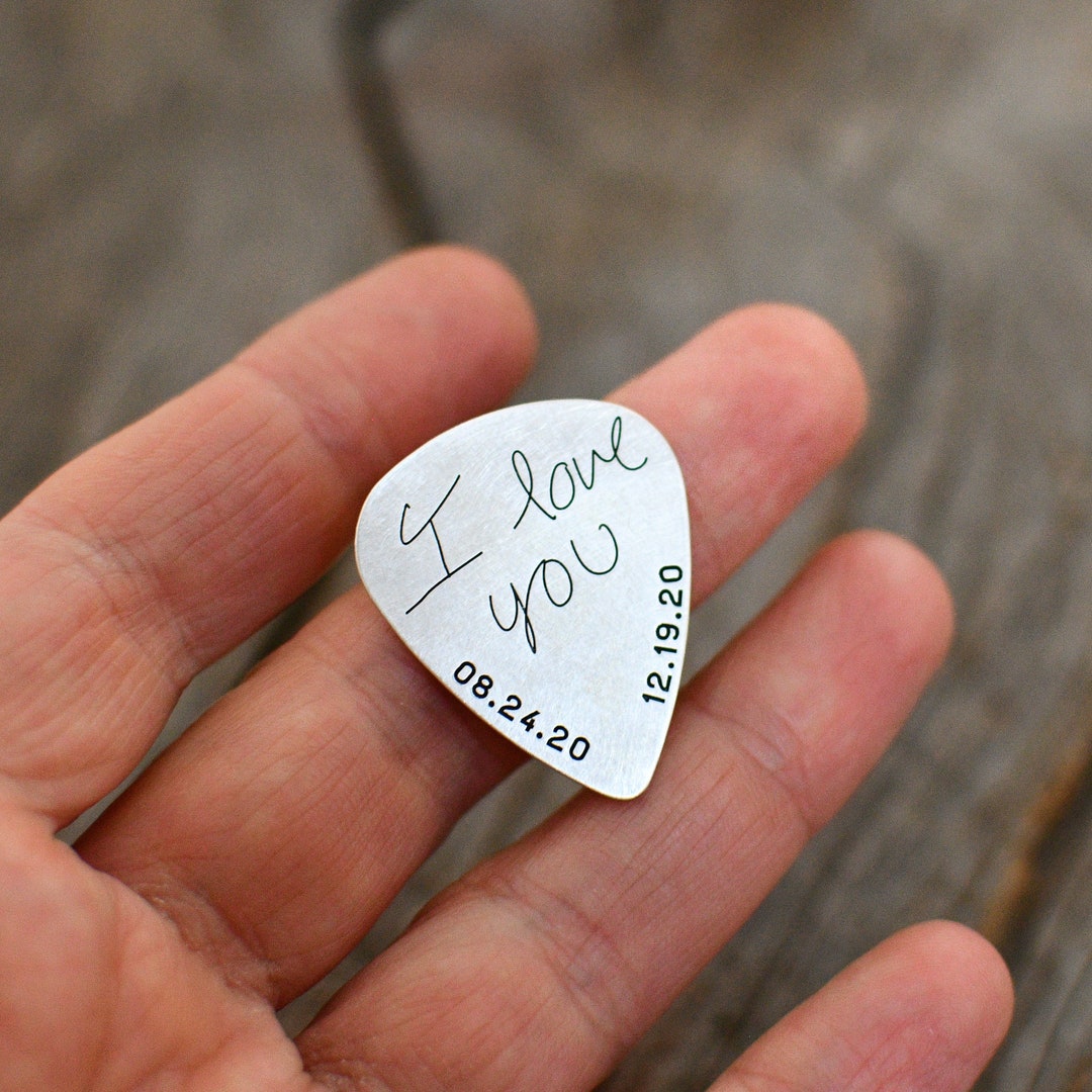 Silver Guitar Pick, Engraved Pick, Personalized Silver Plectrum ...