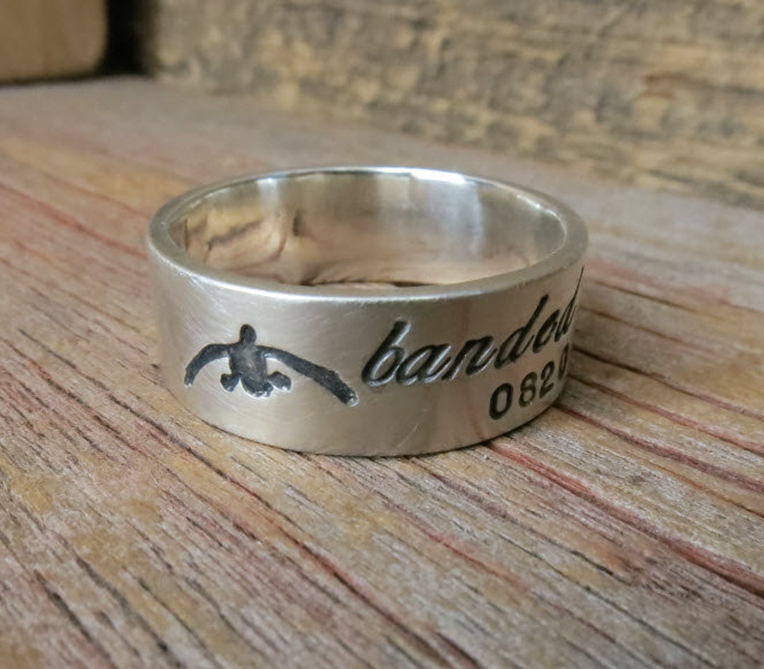Silver Duck Band Wedding Ring Personalized Wedding 8mm Band Custom ...