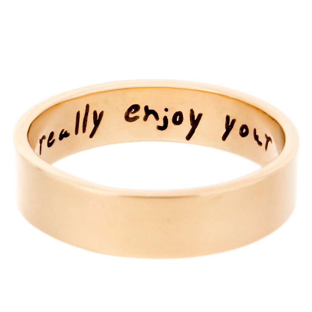 Custom Memorial Signature Ring - 14K Gold Handwriting Ring - Actual ...