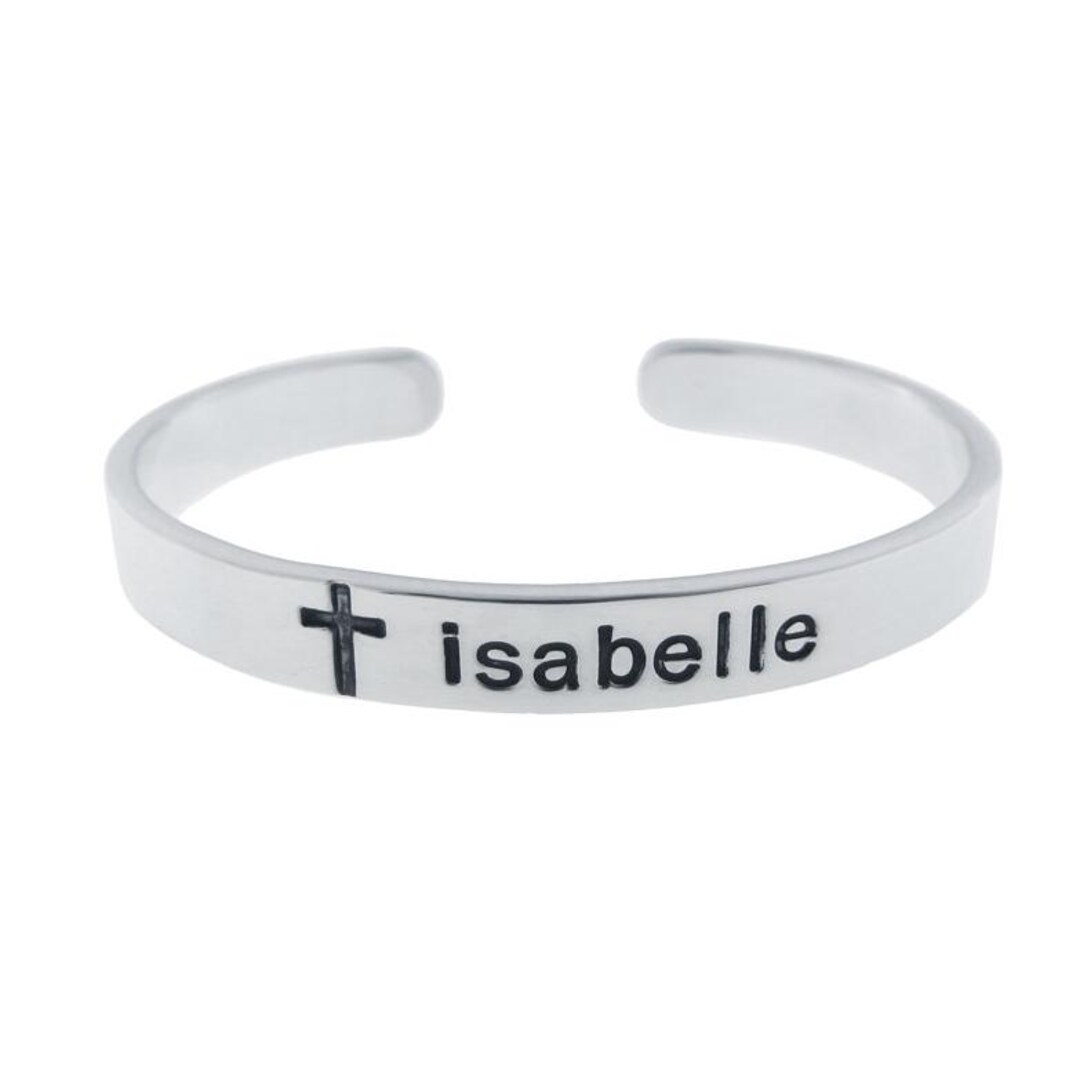 Baby Cuff Bracelet Sterling Silver Personalized - Gift for Toddler ...