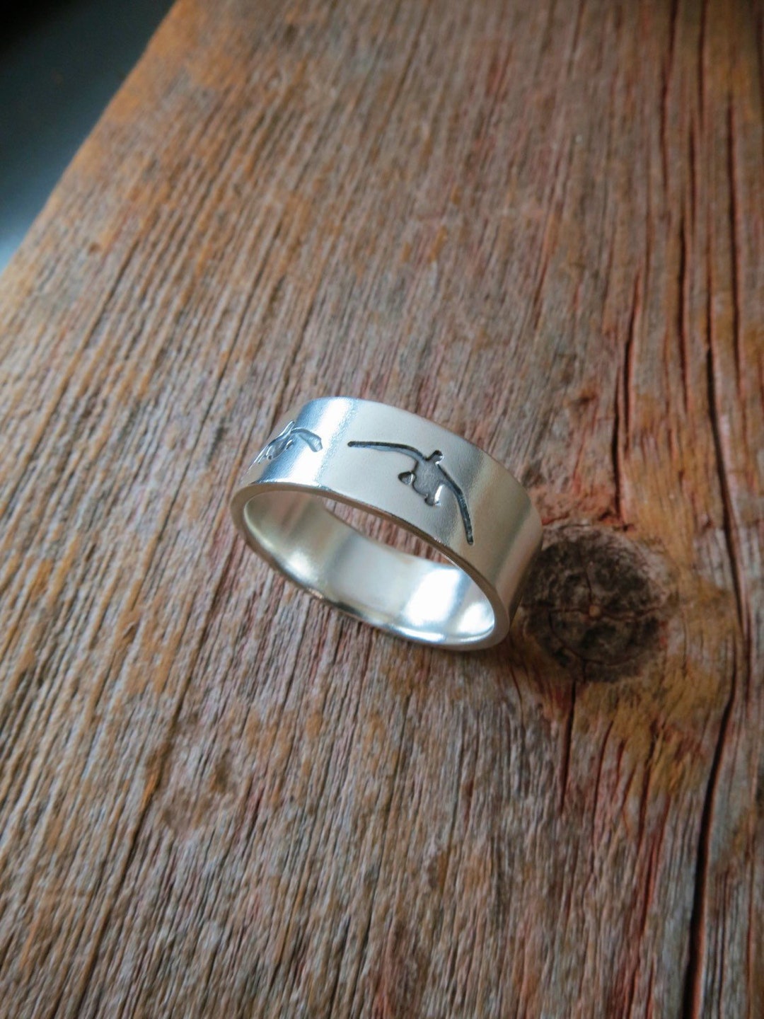 Sterling Silver Duck Ring | Personalized Engraved Wedding Band for ...
