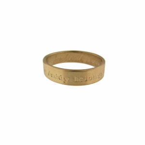 Classic Solid 14K Gold Ring Hand Stamped Phrase Custom Personalized ...