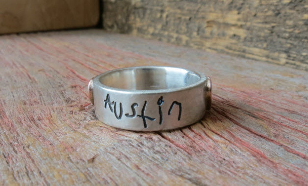 Handwriting Ring | Actual Signature Engraved | Custom Name Ring ...