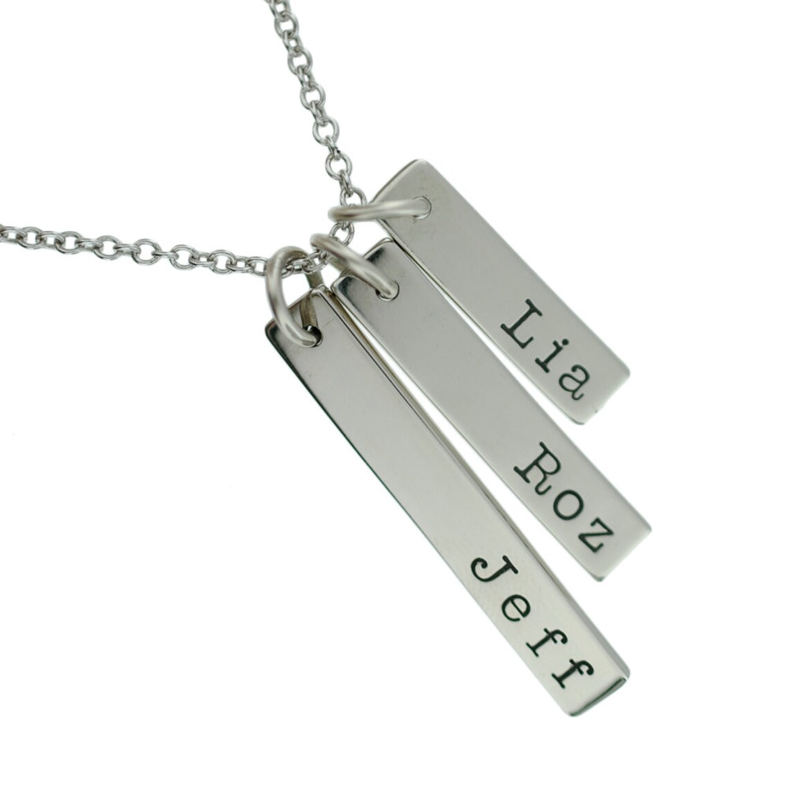 Solid Gold ID Tag Necklace Personalized 14K Family Name Charm - Etsy