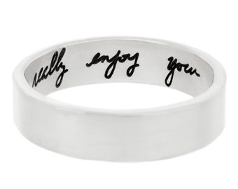 Handwriting Engraving Ring - Etsy