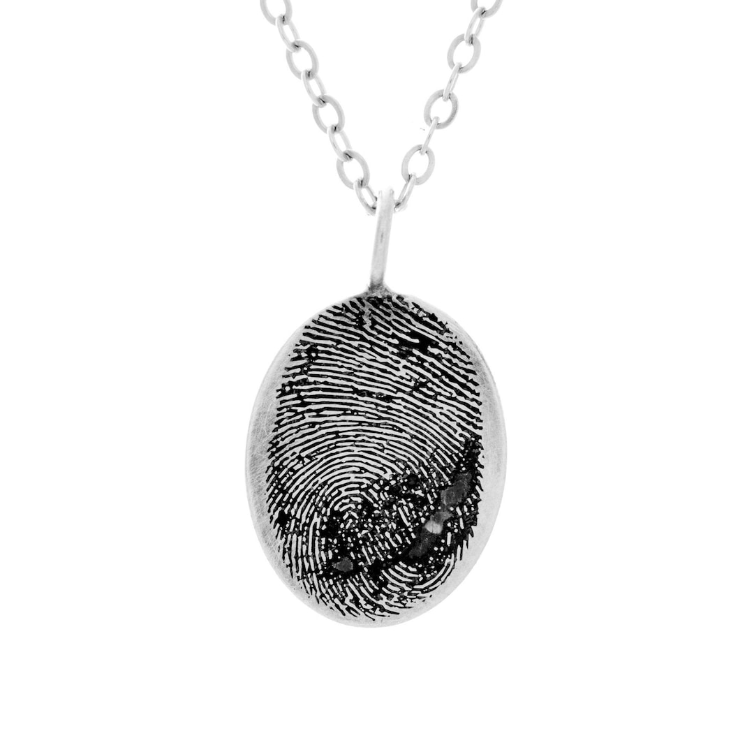 Fingerprint Charm, Remembrance Jewelry, Engraved Fingerprint, Mourning ...