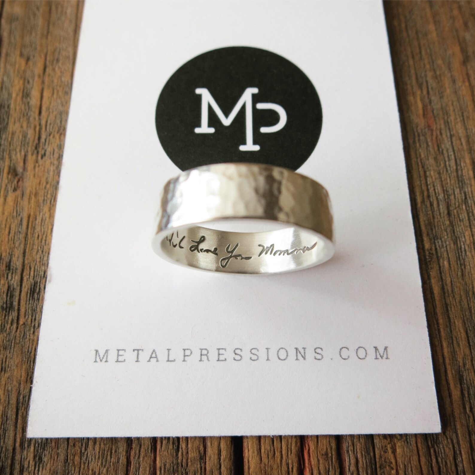 Engraved Handwriting Ring Handwritten Note Jewelry - Etsy