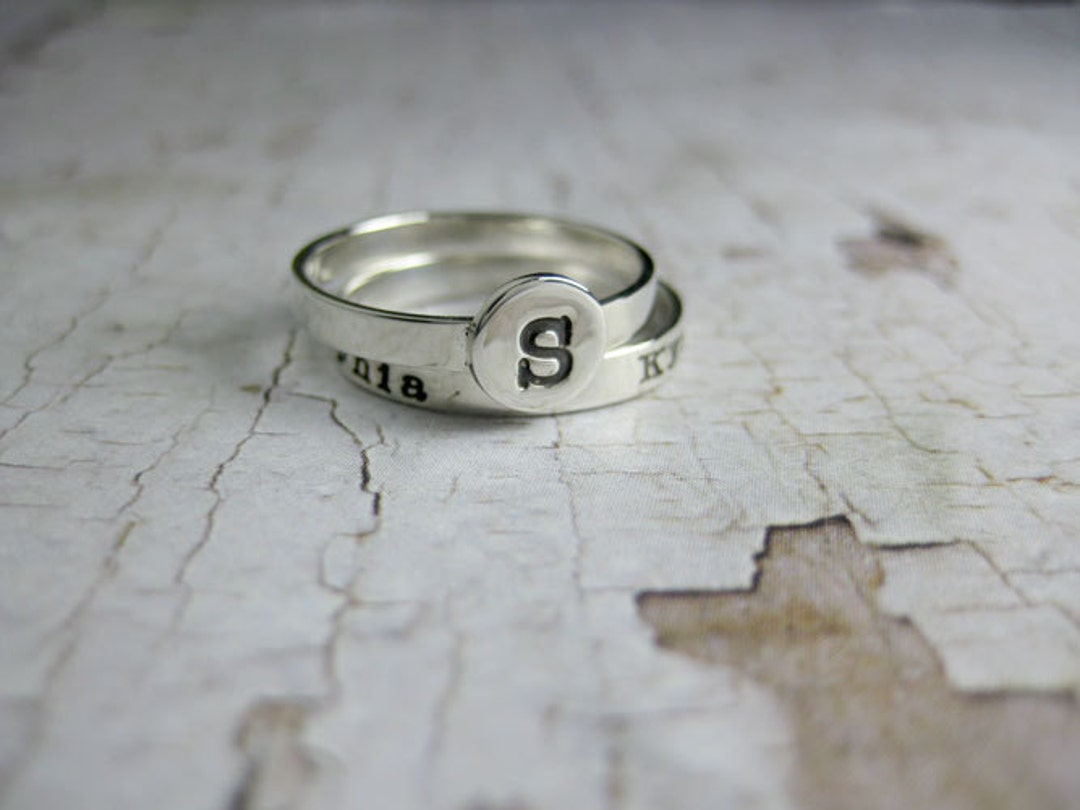 Personalized Fidget Rings, Back to School, Away From Home, Silver ...