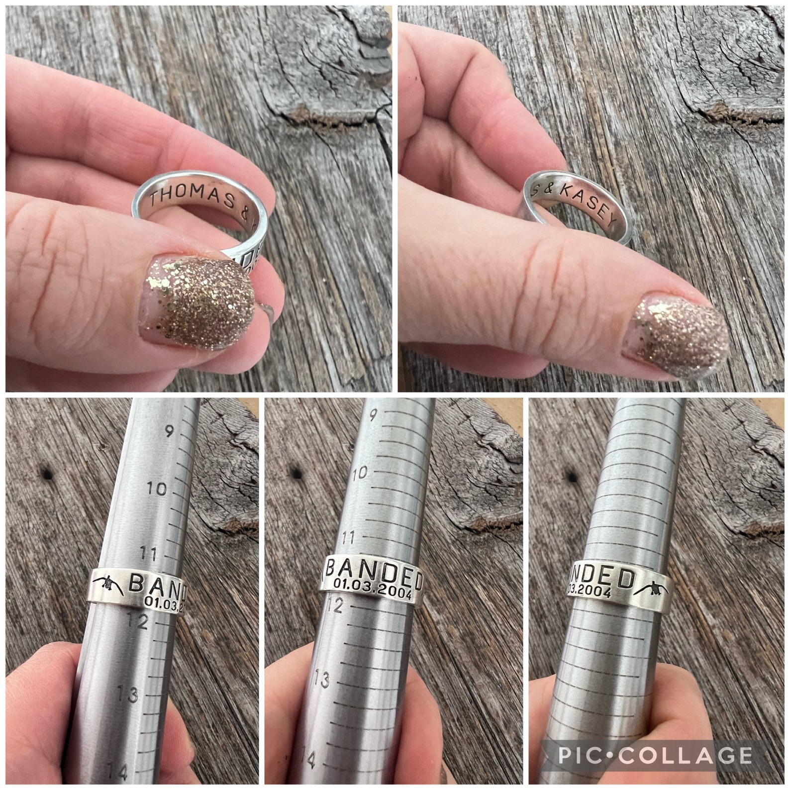 Sterling Silver Duck Band Ring Personalized Engraved Wedding - Etsy