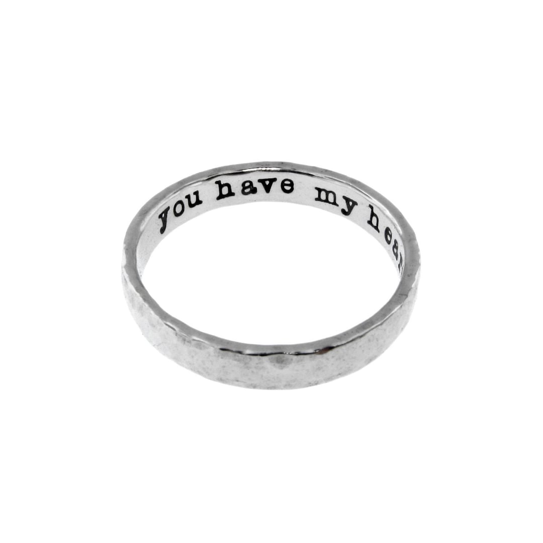Custom Made Sterling Silver Ring, Personalized Engraved Message ...