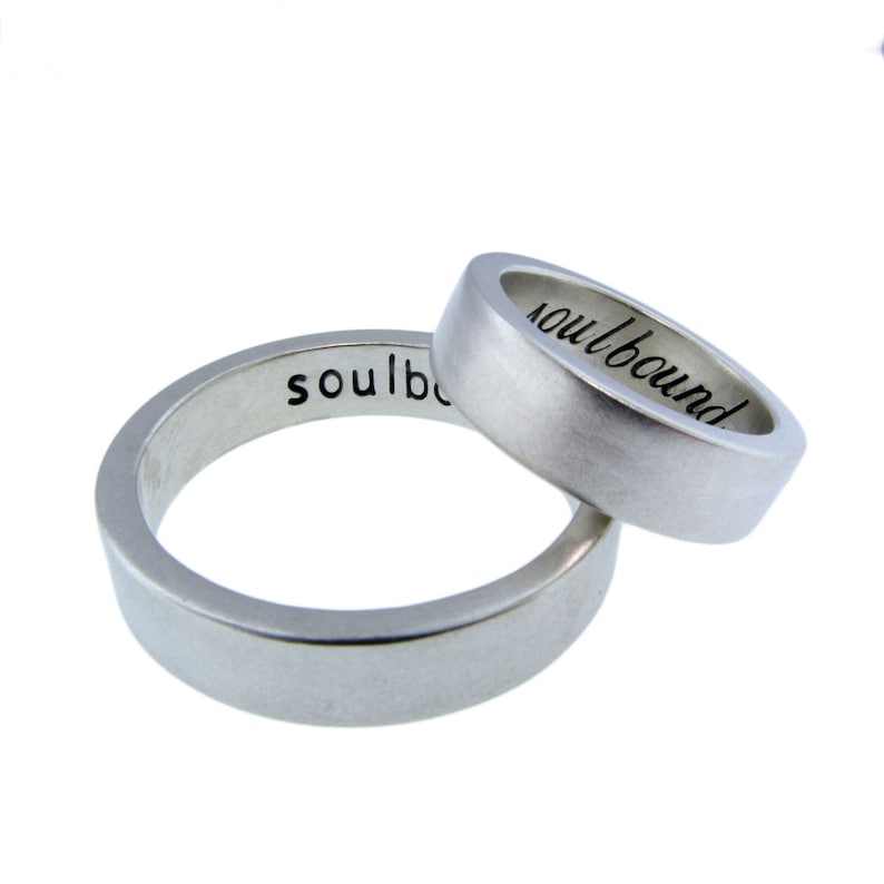 Simple Sterling Sliver Wedding Rings Personalized for the - Etsy