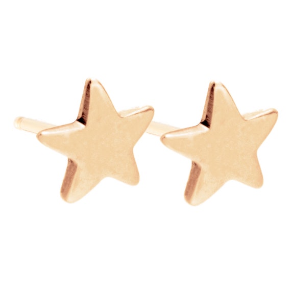 Star Shaped Studs Gold Star Earrings 14K or 18K Minimalist - Etsy