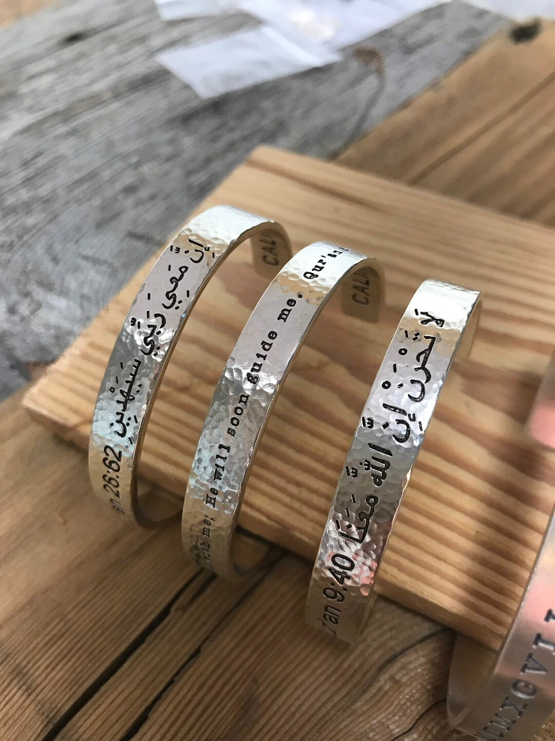 Personalized Arabic Calligraphy Sterling Silver Cuff Bracelet: Islamic ...