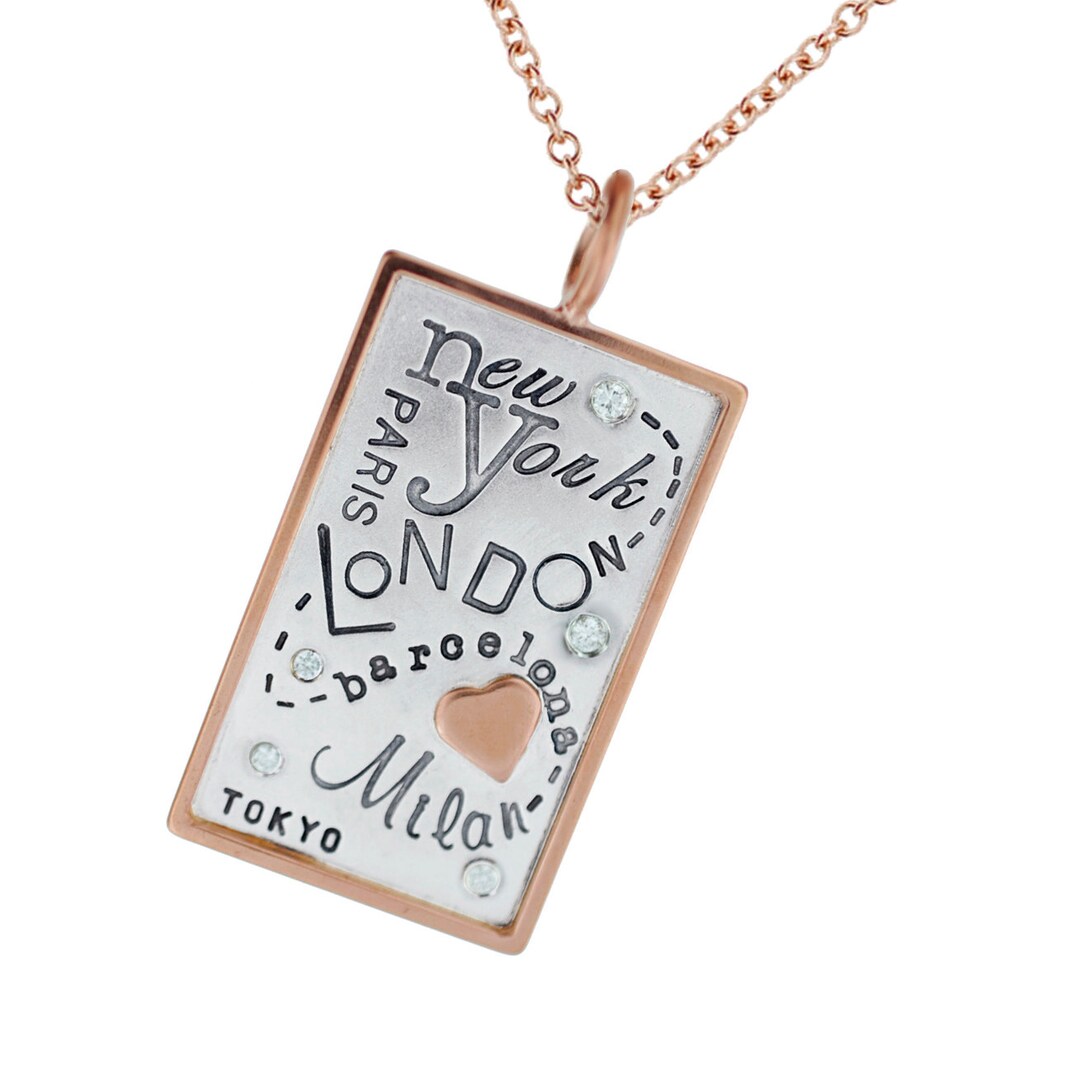 Around the World Destination Location Pendant Necklace - Etsy