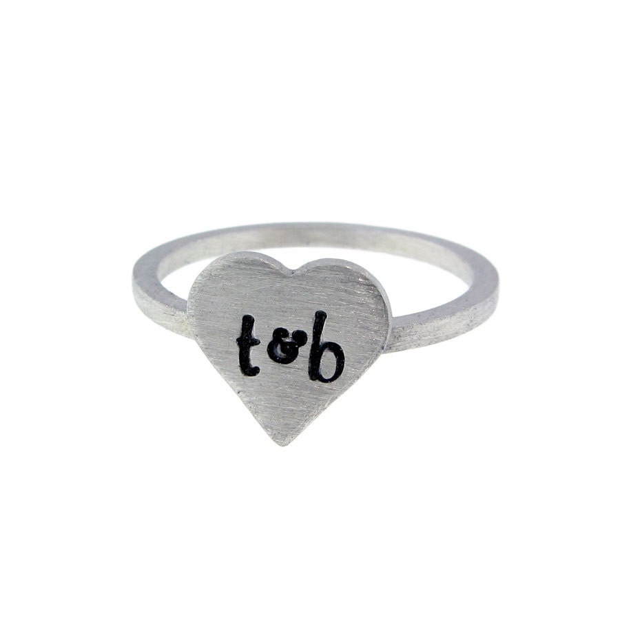 Sweetheart Sterling Silver Personalized Ring Hand Stamped - Etsy