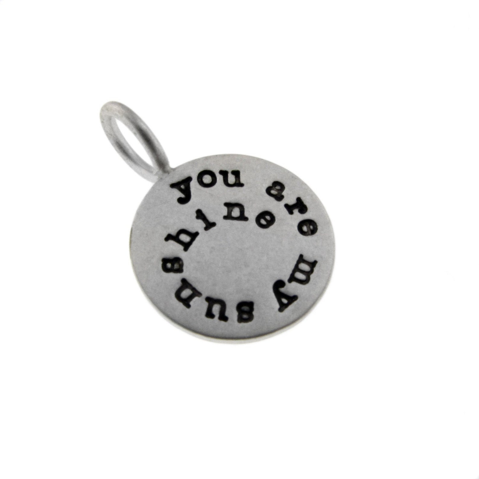 Personalized Sterling Silver Round Charm Select a Size | Etsy