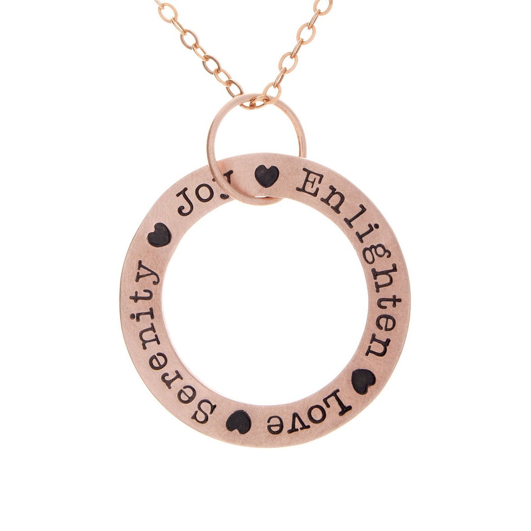 Personalized Gold Nameplate Washer Open Circle Charm Marathon Geo ...