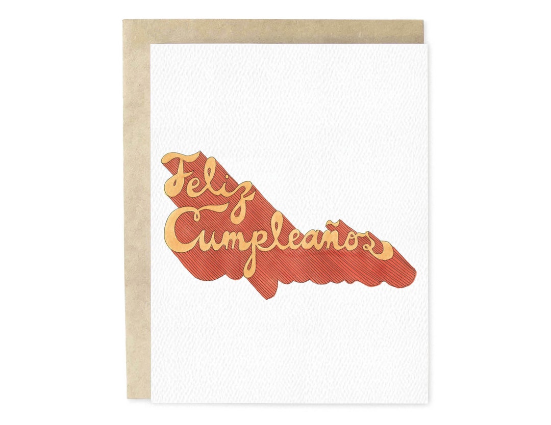 Feliz Cumpleaños Hand-illustrated Spanish Birthday Greeting Card - Etsy