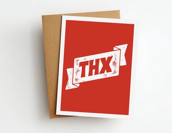 Thx Thank You Card | Etsy