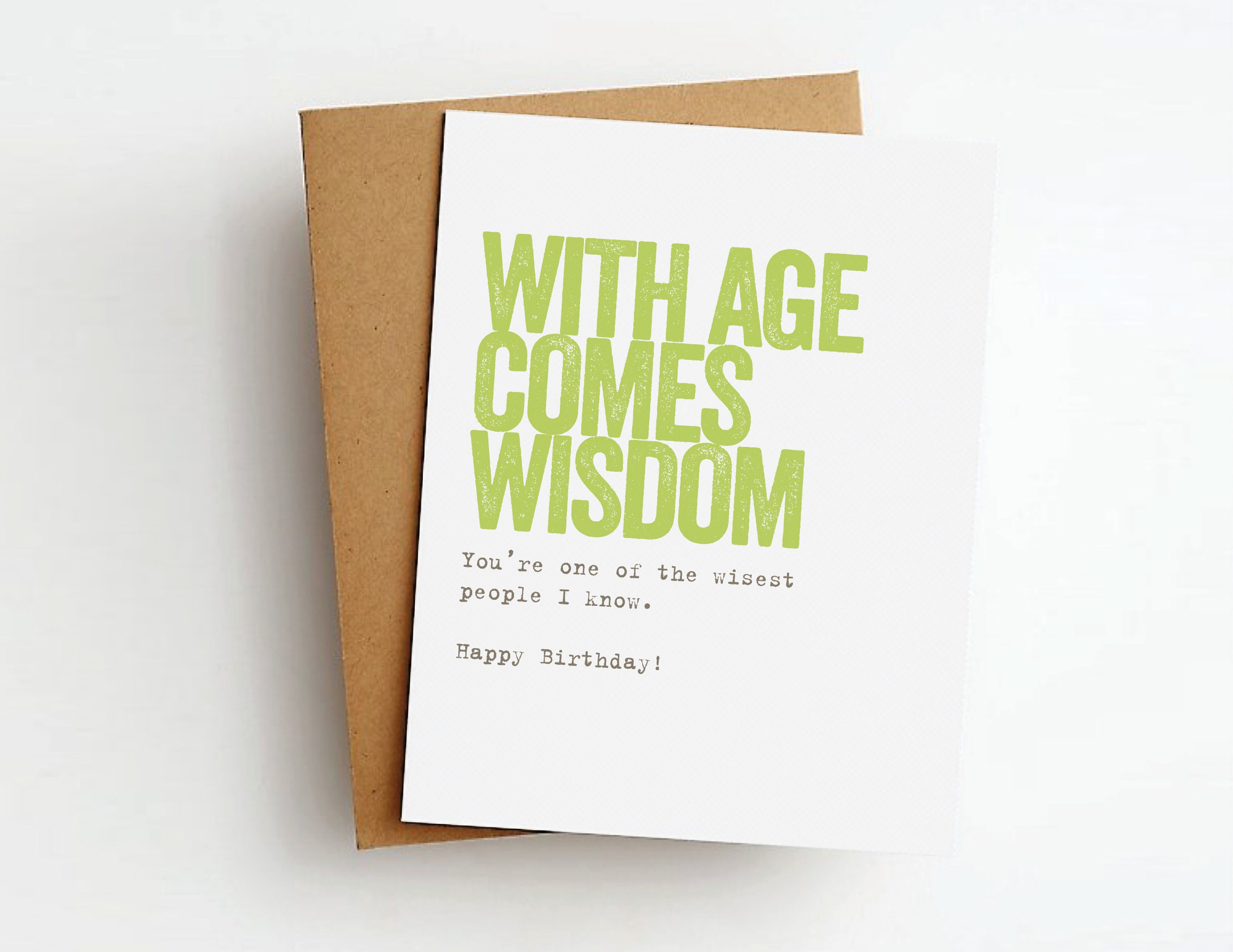With Age Comes Wisdom Birthday Card - Etsy