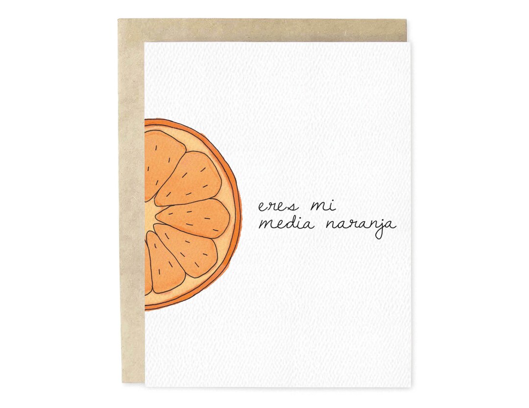 Eres Mi Media Naranja Hand-illustrated Love Spanish Greeting Card - Etsy