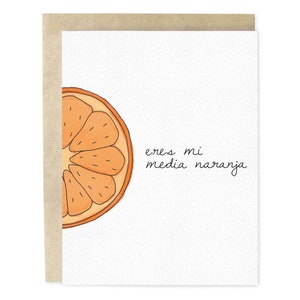 Eres Mi Media Naranja Hand-illustrated Love Spanish Greeting Card - Etsy