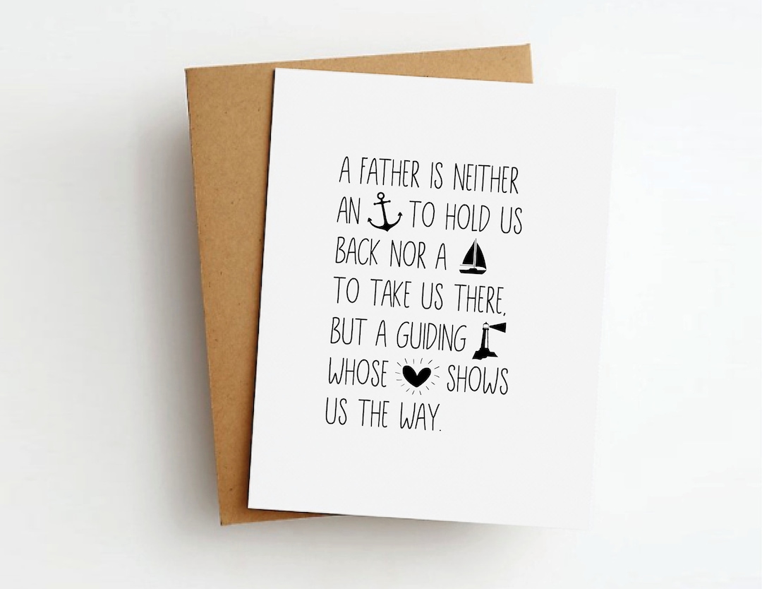 Father Anchor Father's Day Card - Etsy