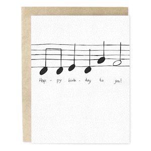 Musical Notes Happy Birthday to You Hand-illustrated Greeting Card - Etsy