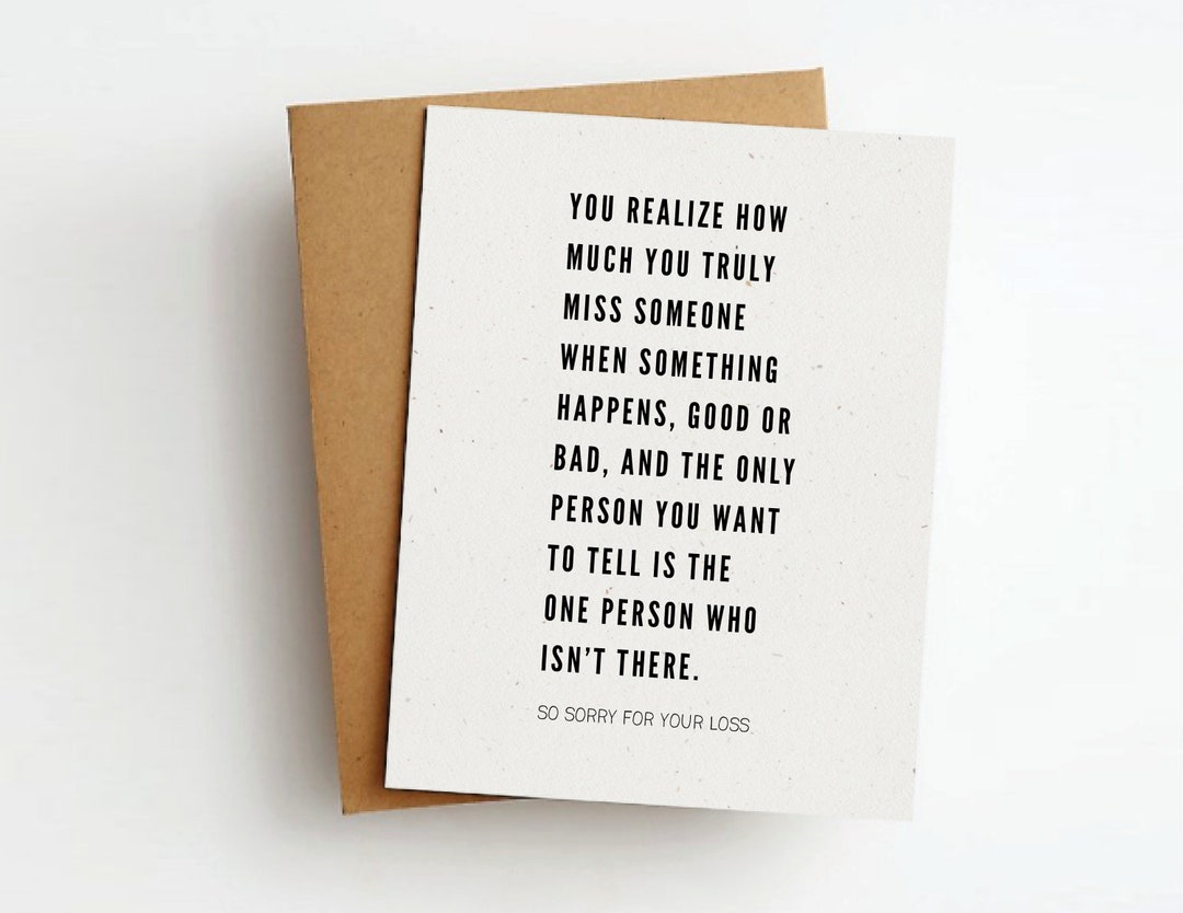 The One Person Sympathy Card - Etsy