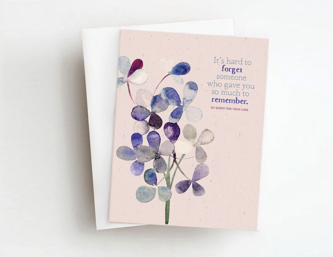 Forget Me Not Sympathy Card - Etsy