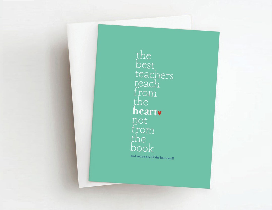 Teach From the Heart Teacher Appreciation Greeting Card - Etsy