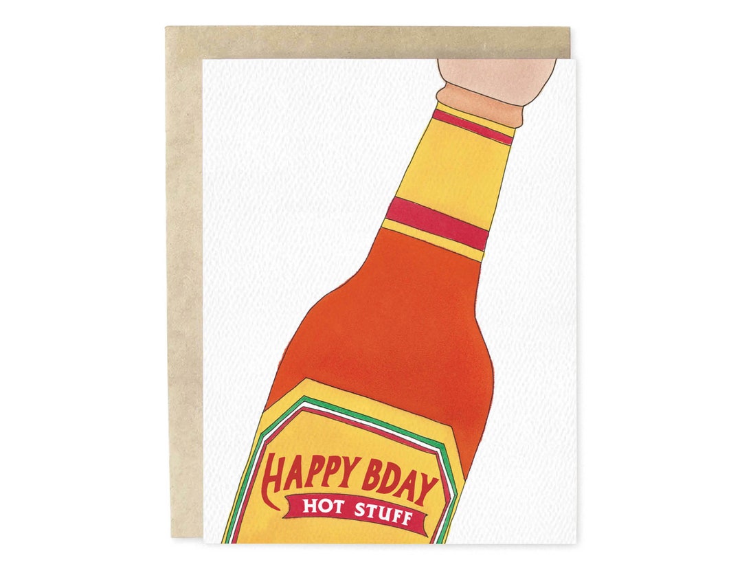 Hot Stuff Hand-illustrated Birthday Greeting Card - Etsy