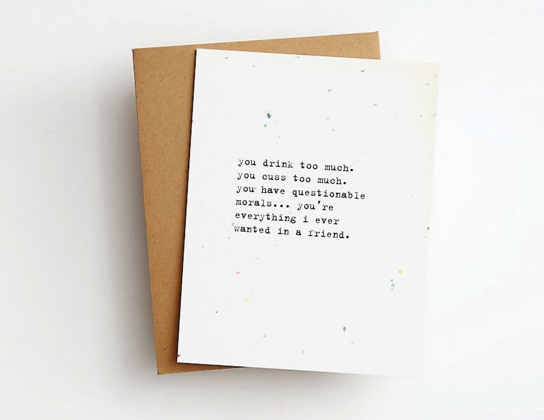 Cuss Friendship Greeting Card - Etsy