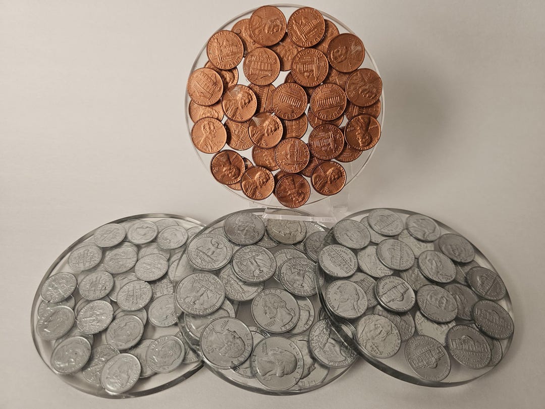 Handmade Resin Coasters With Faux US Coins - Etsy