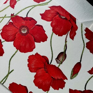 Poppy Blank Notecards- Set of 10 - Etsy