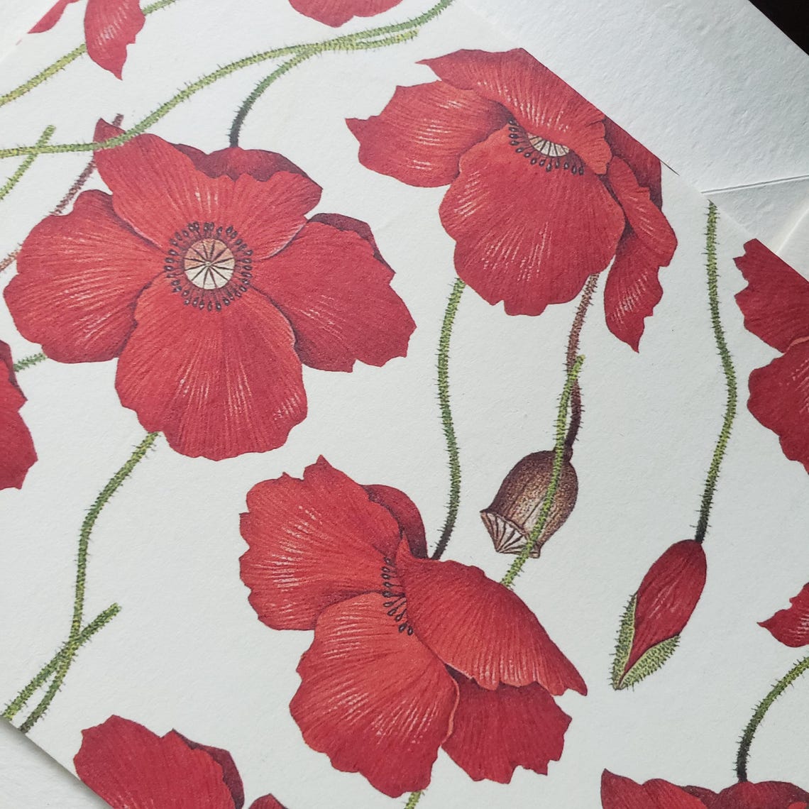 Poppy Blank Notecards Set of 10 - Etsy