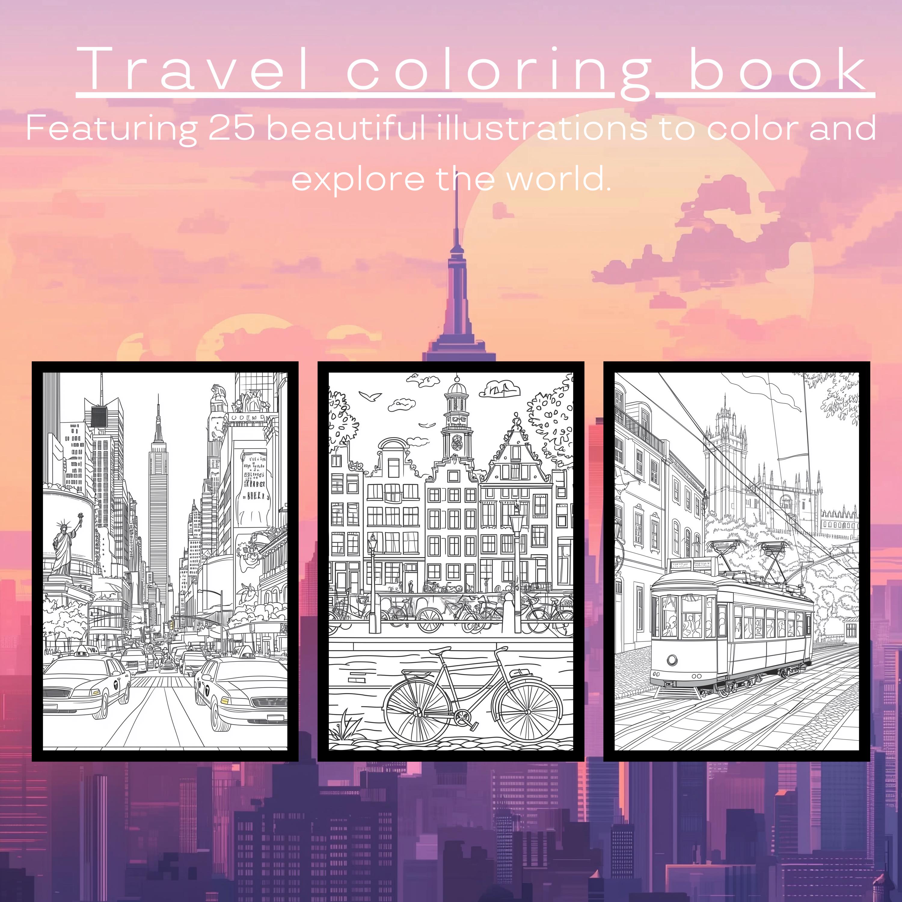 Travel Coloring Bundle | City Coloring | Coloring Shop Bundle ...