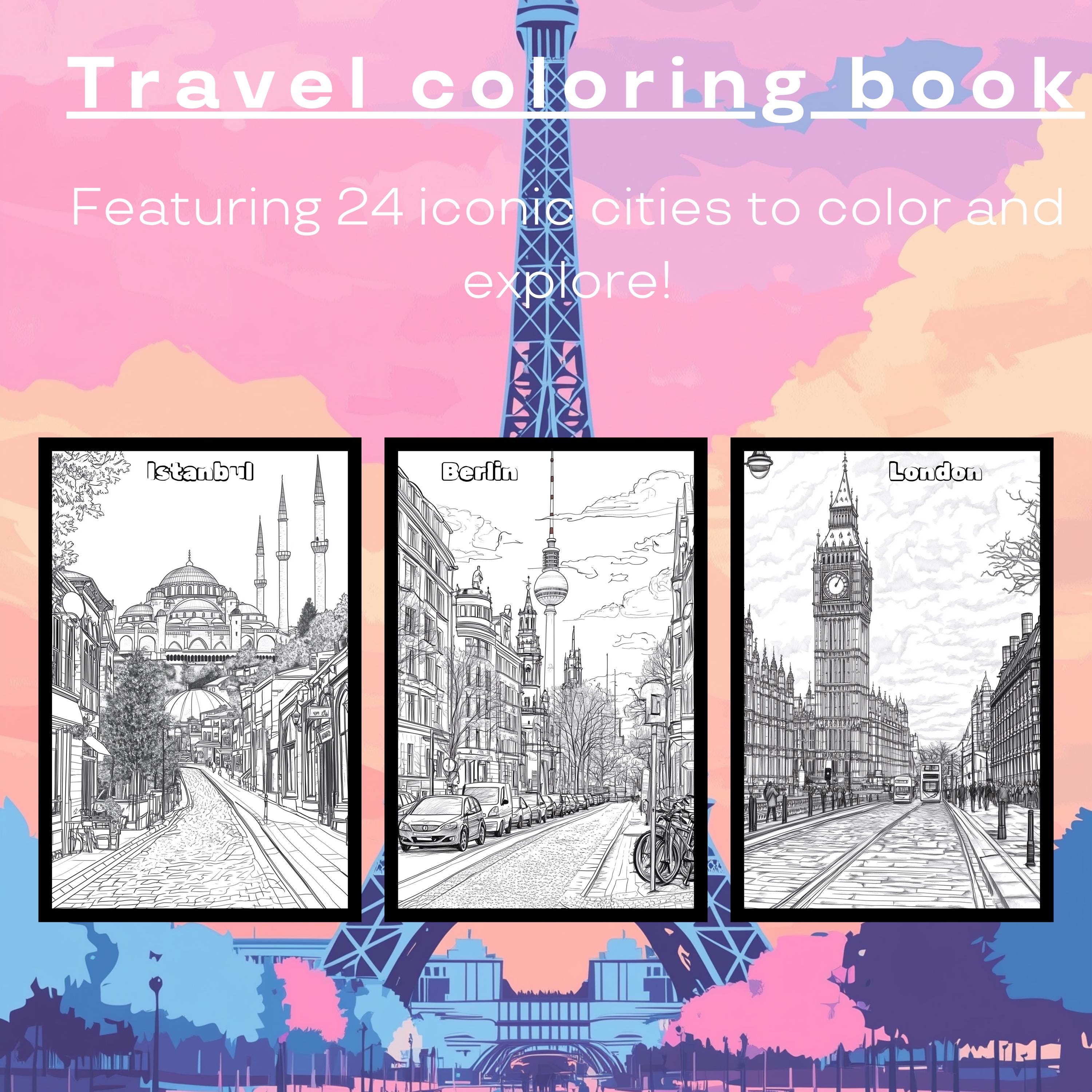 Travel Coloring Bundle | City Coloring | Coloring Shop Bundle ...
