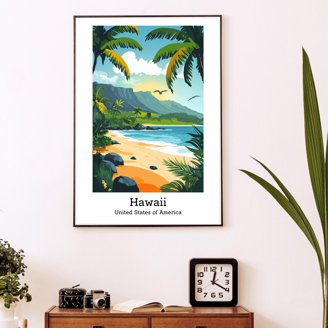 Hawaii Printable Poster - Tropical Vibes and Palm Trees | Aloha | Kauai ...