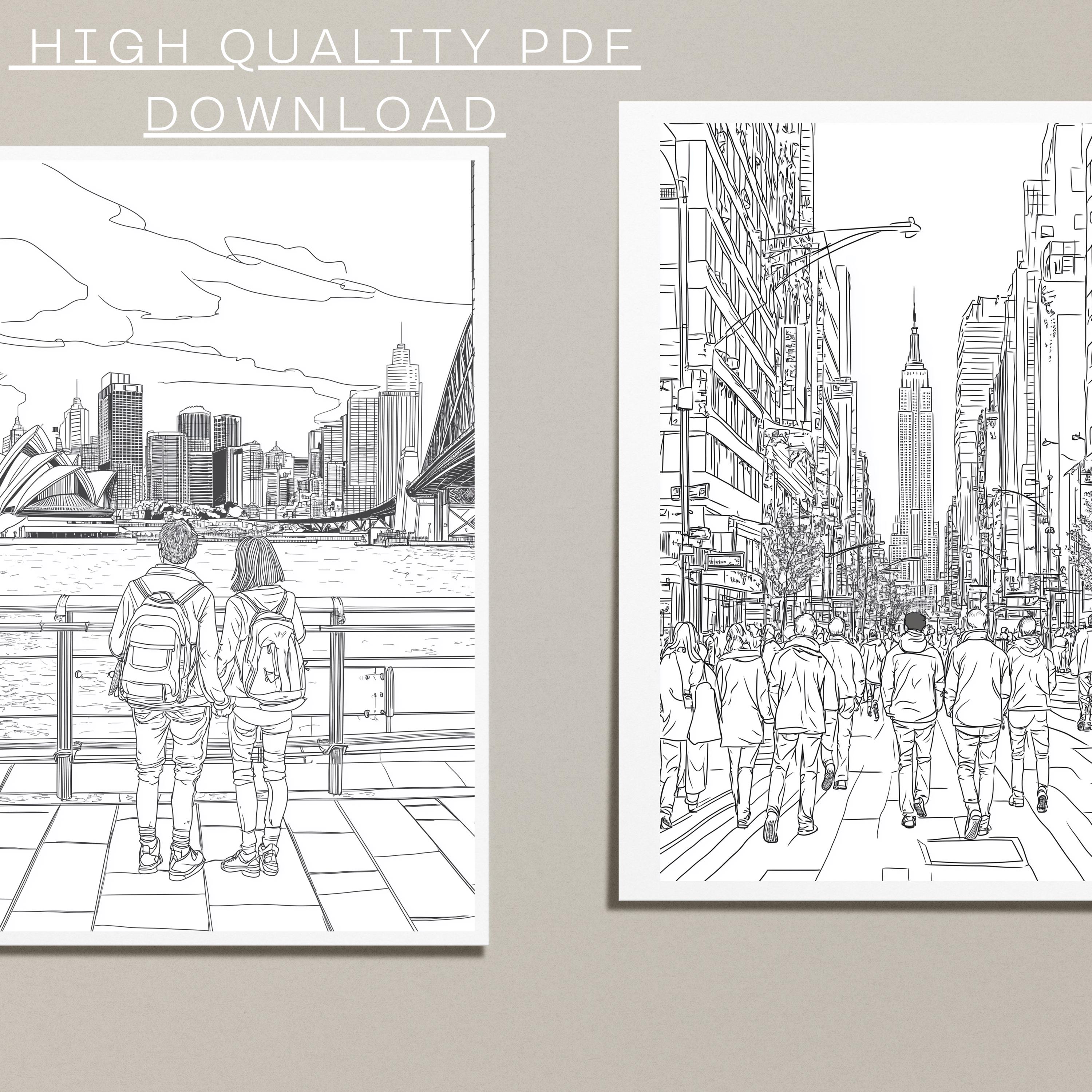 Travel Coloring Bundle | City Coloring | Coloring Shop Bundle ...