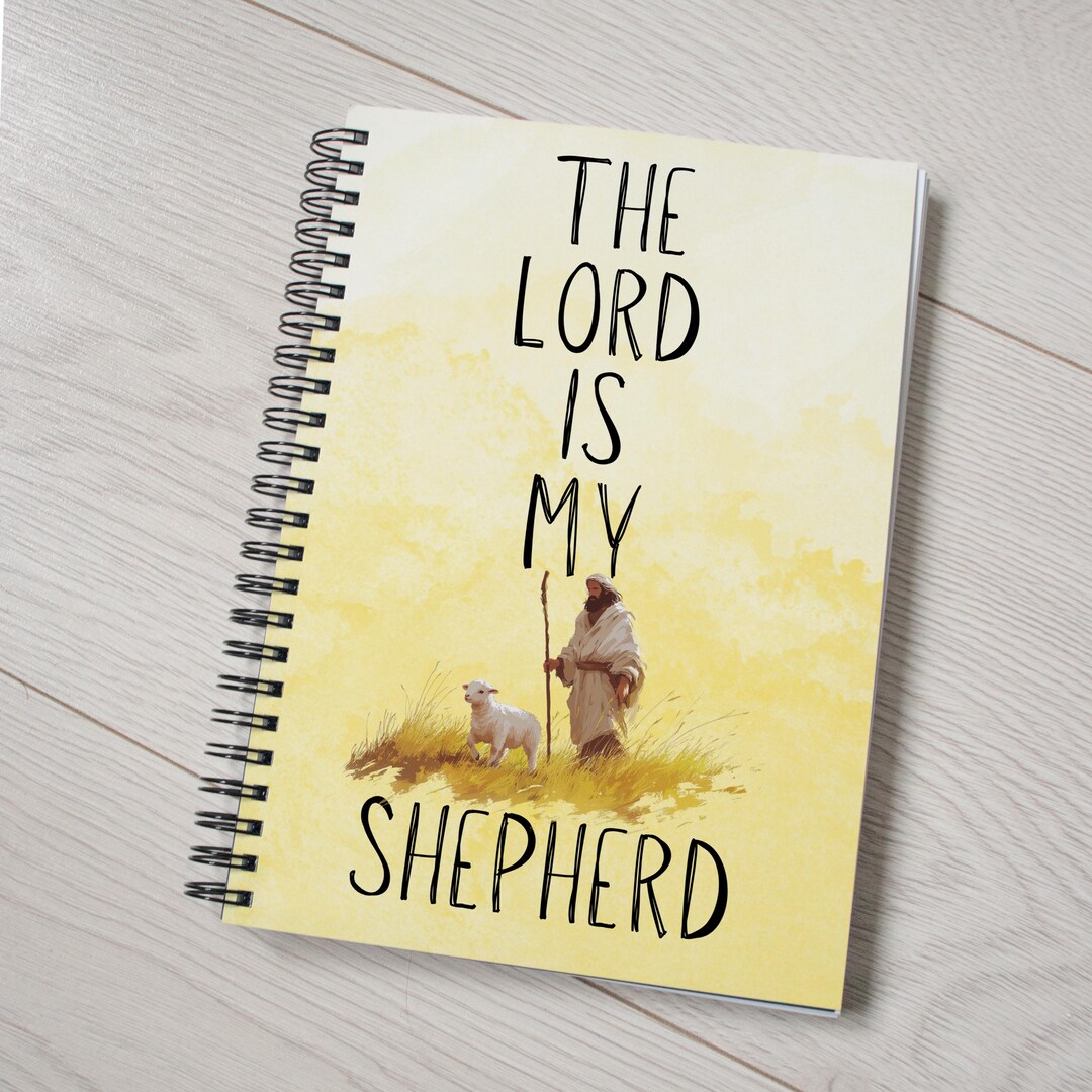 Spiral Notebook the Lord is My Shepherd Verse, Bible Study Workbook ...
