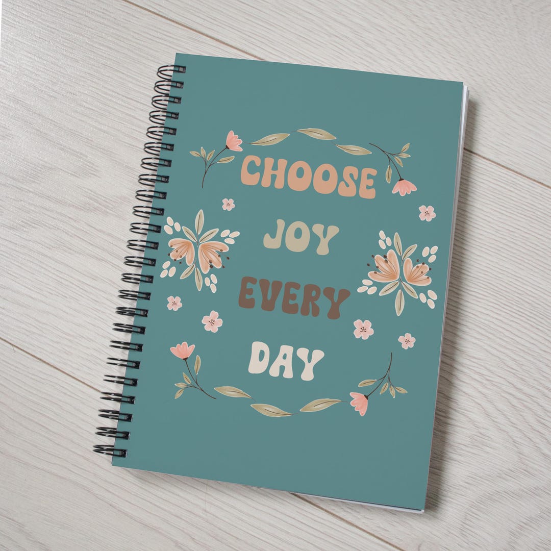Spiral Notebook Choose Joy, Cute Bible Study Workbook, Uplifting ...