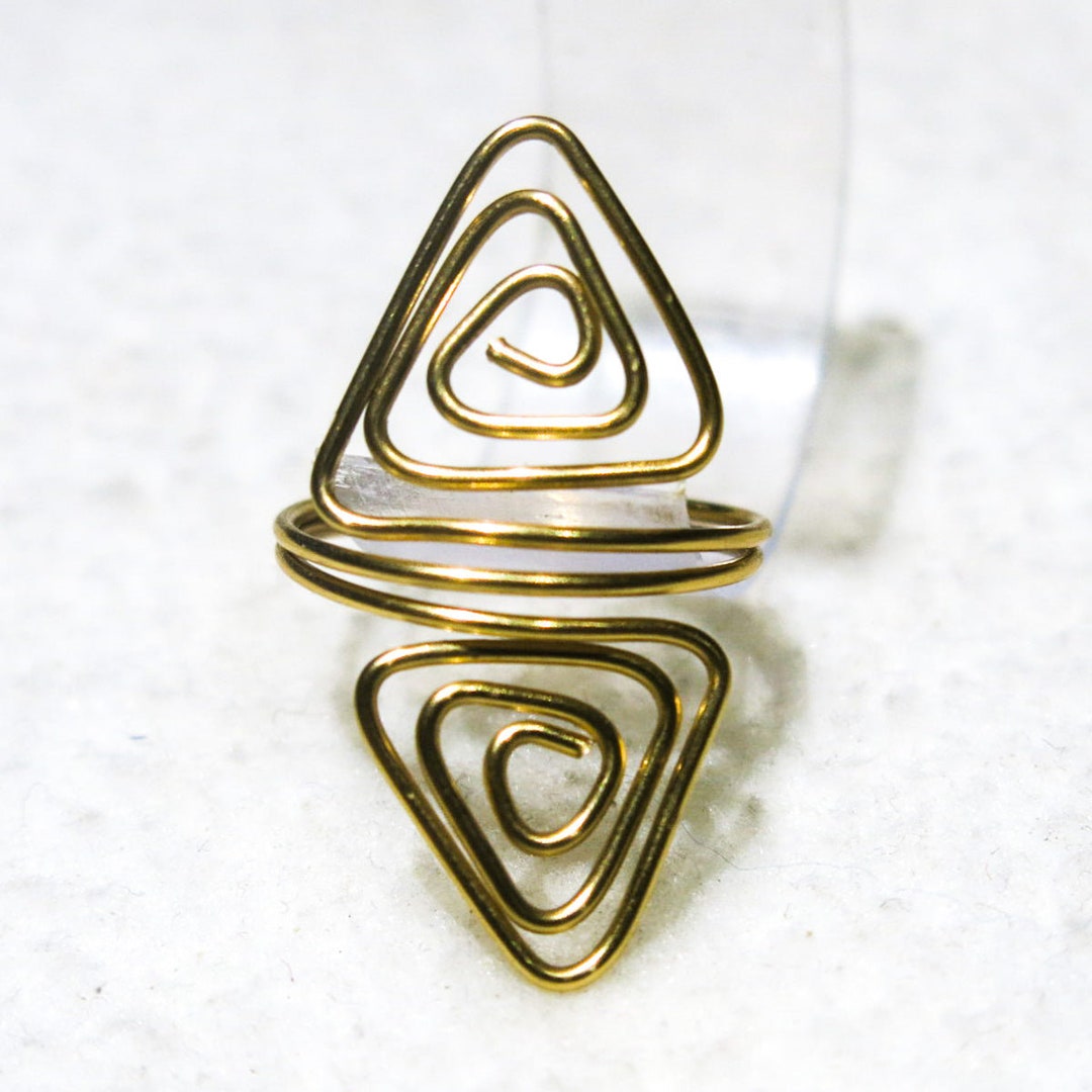 Double Triangles Adjustable Wire Ring - Etsy
