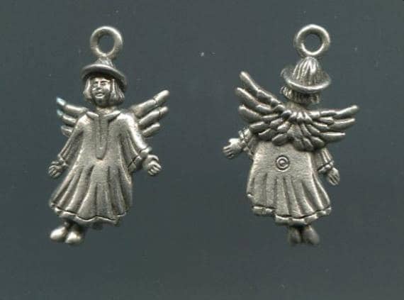 Pewter Angel With Outstretched Arms Set of 2 Charms | Etsy
