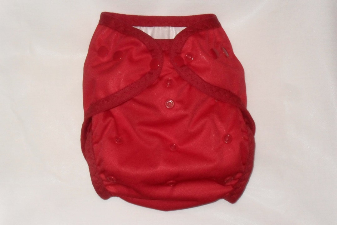 Red One Size AI2 Snap Diaper - Etsy