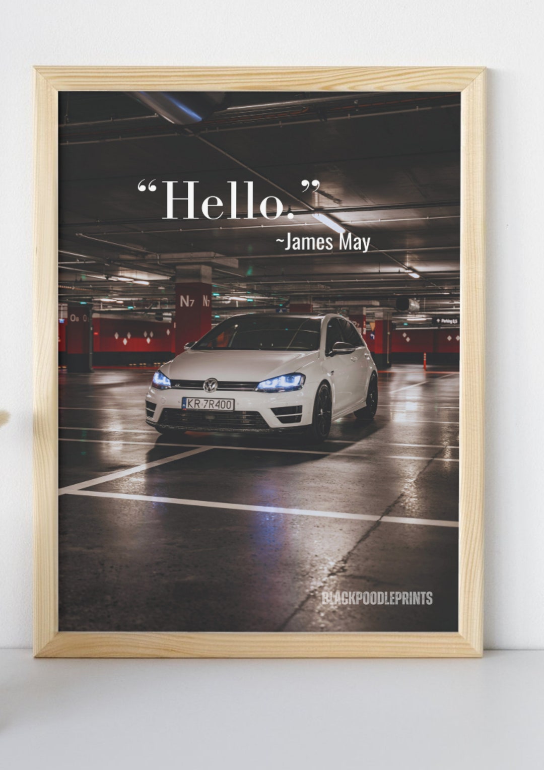 VW Golf Car Poster, Wall Decor, Boys Room Decor, Car Poster, Digital ...