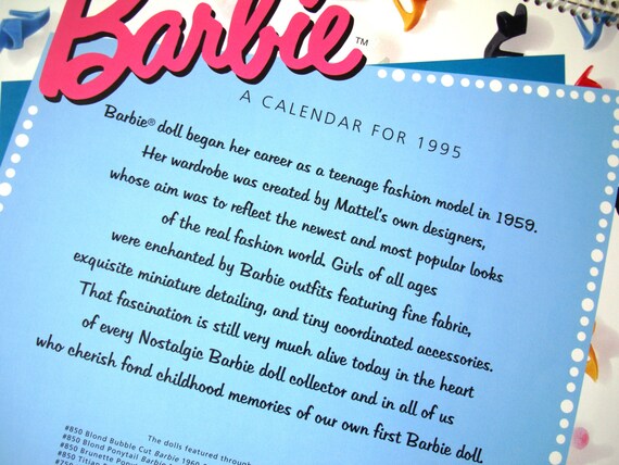 Vintage Barbie Calendar