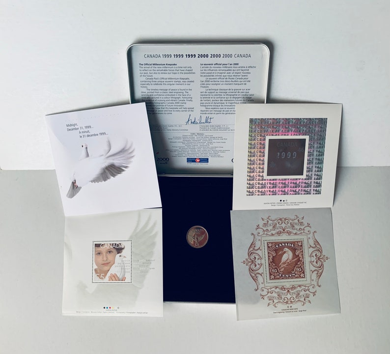 Canada Post 1999-2000 Official Millennium Keepsake Dove Coin and Stamps ...