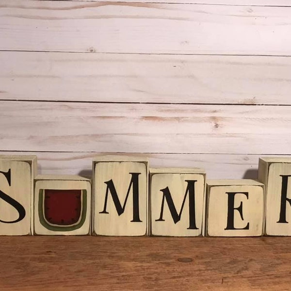 Watermelon Summer Blocks - Etsy